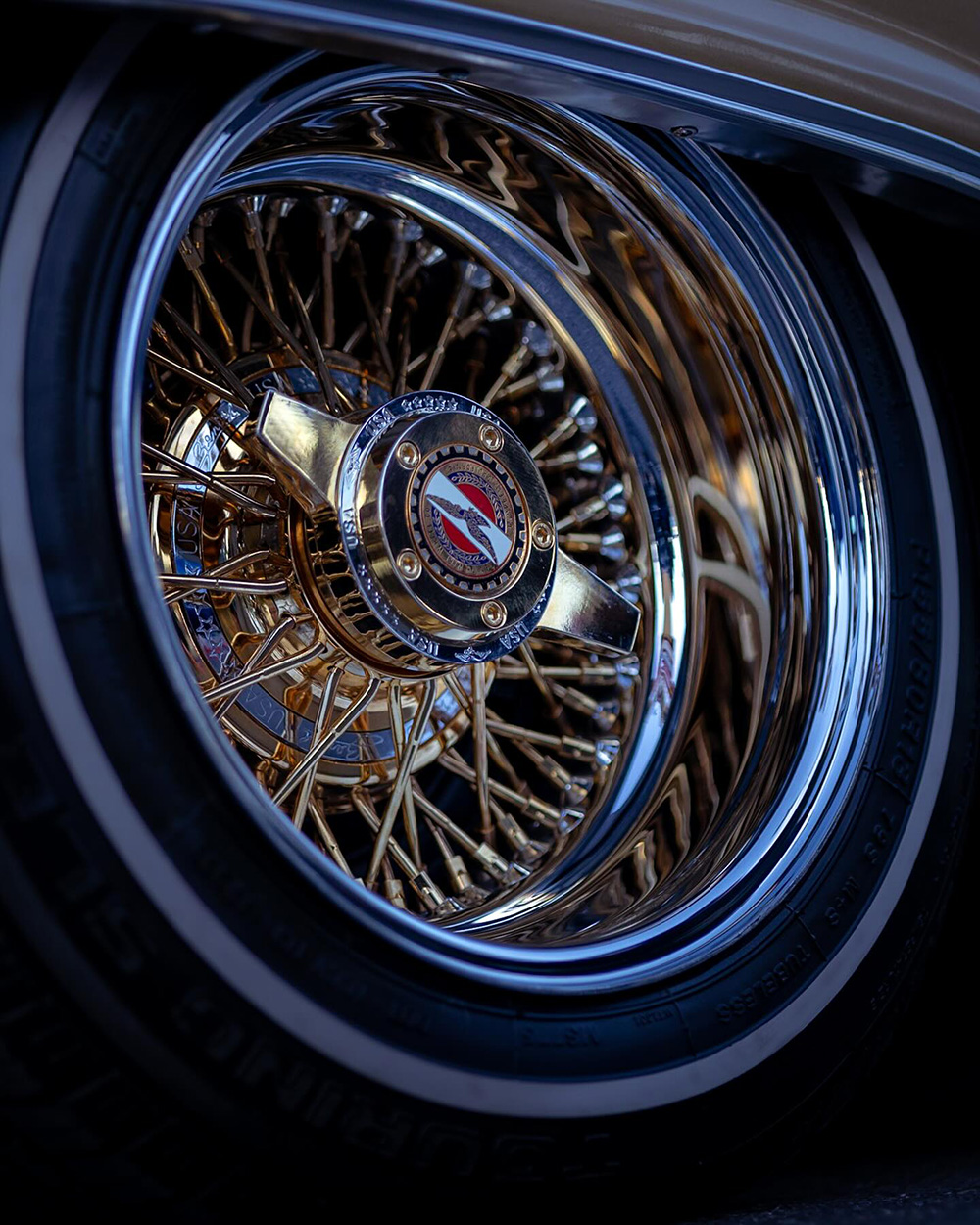 72 Spoke Cross Laced Center Gold Zeniths | Bling Rims