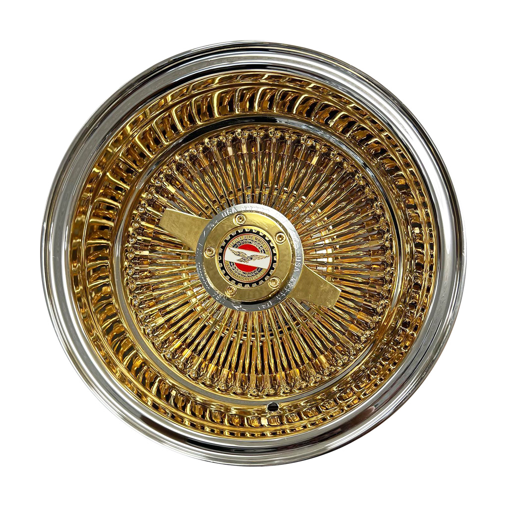 100 Spoke Straight Laced Center Gold Zeniths | Bling Rims