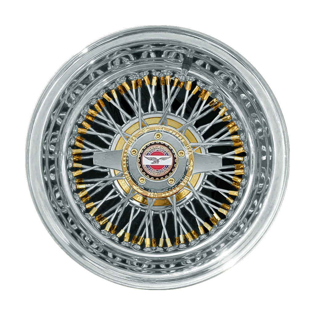 72 Spoke Cross Laced Triple Gold Zeniths | Bling Rims