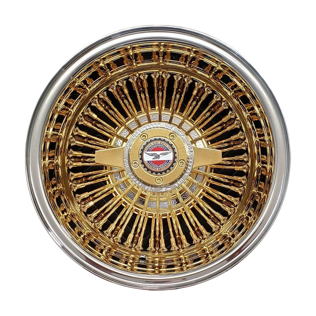 72 Spoke Straight Laced Center Gold Zeniths | Bling Rims